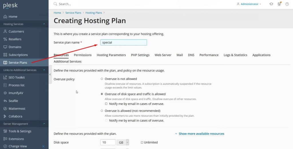 How To Create A Hosting Plan Using Plesk Plesk Tips And Tricks