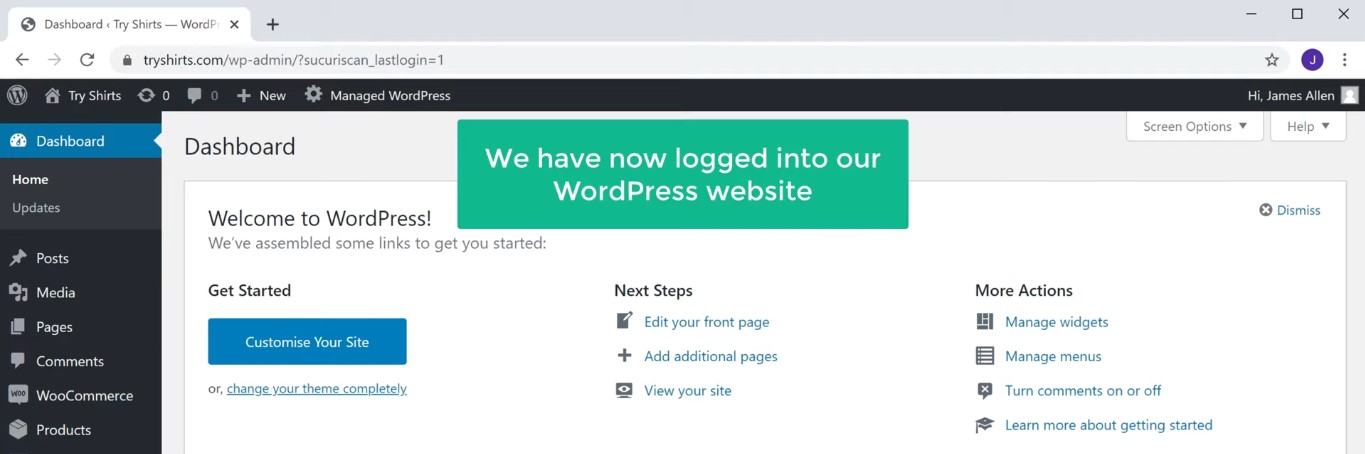 How to login or find WordPress wp-admin dashboard page