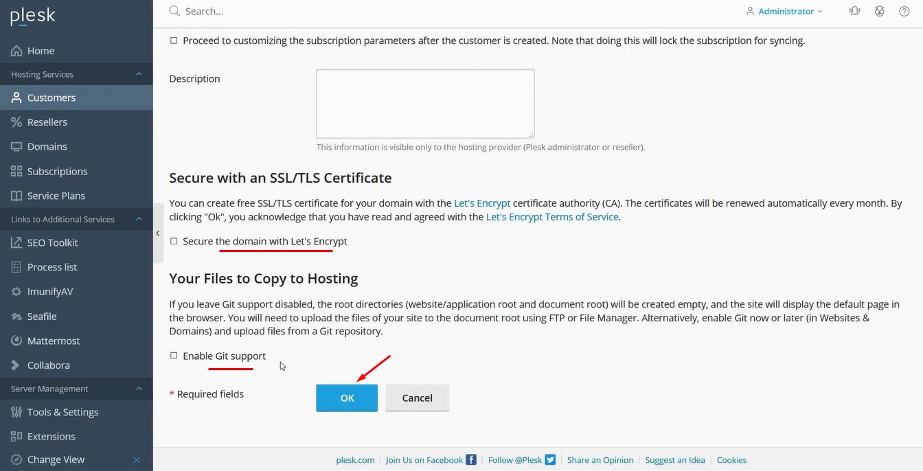 How to Create a Customer Account with Plesk